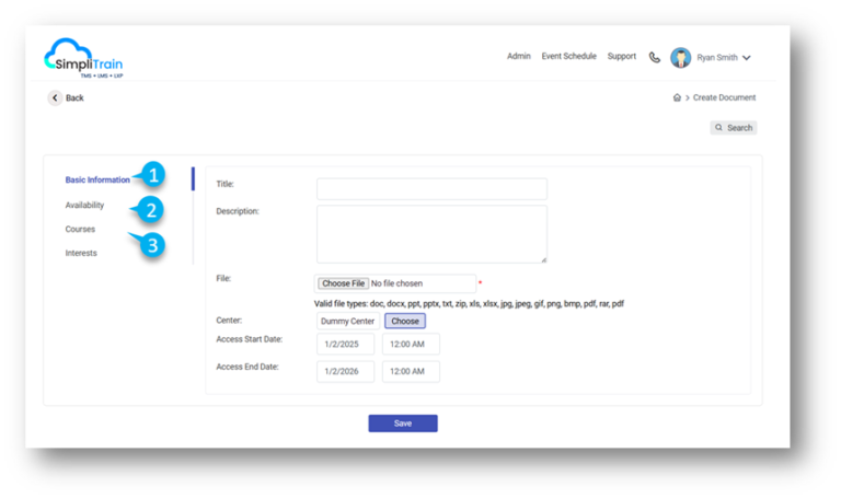 How to Create a Document in SimpliTrain - SimpliTrain HelpDesk