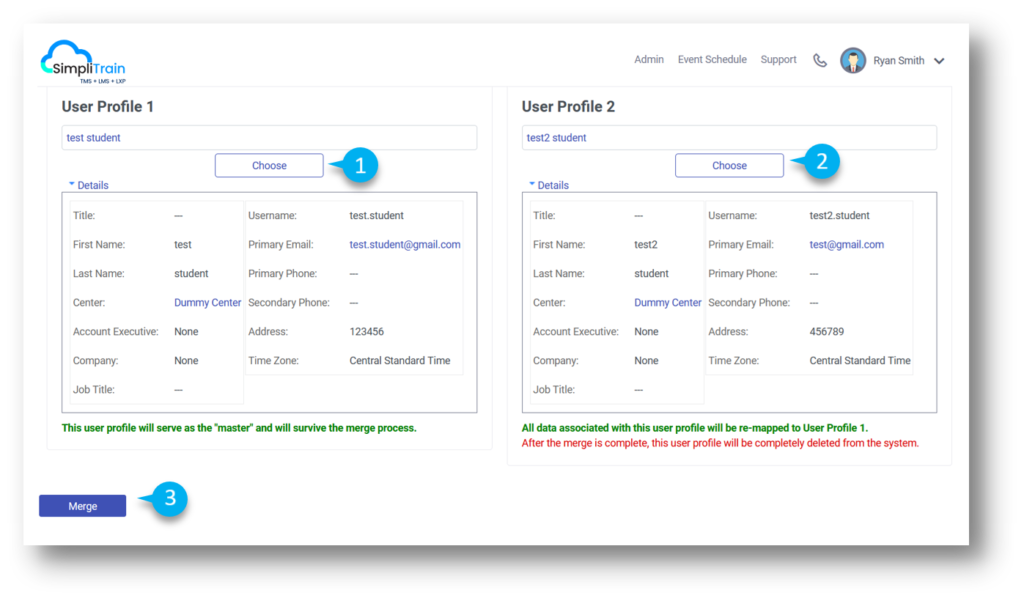 How to Merge Two Users in Simplitrain - SimpliTrain HelpDesk