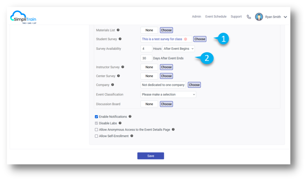 How to Map a Survey to a Class in SimpliTrain - SimpliTrain HelpDesk